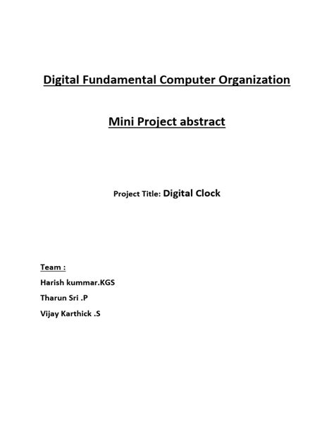 digital clock pdf