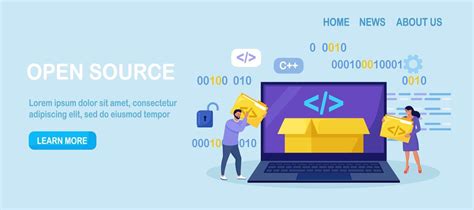 Premium Vector Open Source Tiny Programmers Programming Website For Internet Platform