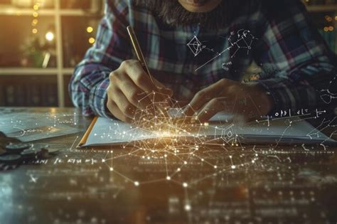 Premium Ai Image Scientist Combining Geometry Physics And Math For Innovation