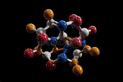 Molecular Structure Visualization Colorful Atoms 3d Model Scientific Representation Stock