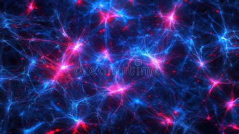Abstract Neural Network Visualization With Vibrant Electric Blue And Red Energy Patterns Big
