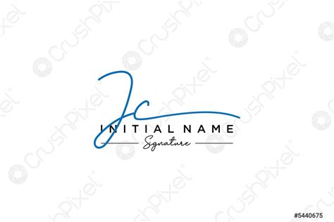 Initial Jc Signature Logo Template Vector Hand Drawn Calligraphy