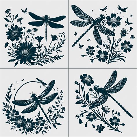 Dragonfly Svg Amp Png Dragonfly Clipart Flower Vector Image Dragonfly