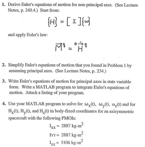 Derive Euler S Equations Of Motion For Chegg