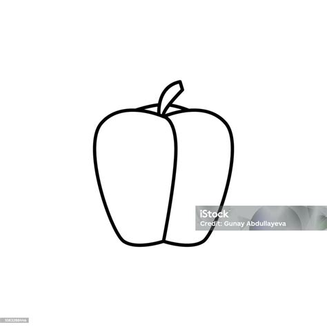 고추 개요 아이콘입니다 과일 아이콘의 요소입니다 웹사이트 디자인 및 개발 응용 프로그램 개발에 대 한 얇은 라인 아이콘 프리미엄 아이콘 과일에 대한 스톡 벡터 아트 및 기타