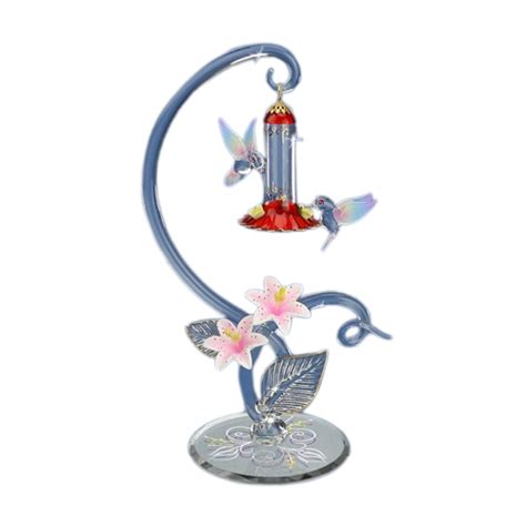 Glass Baron Hummingbirds 2crystal Bells Glass Figurine S8 367