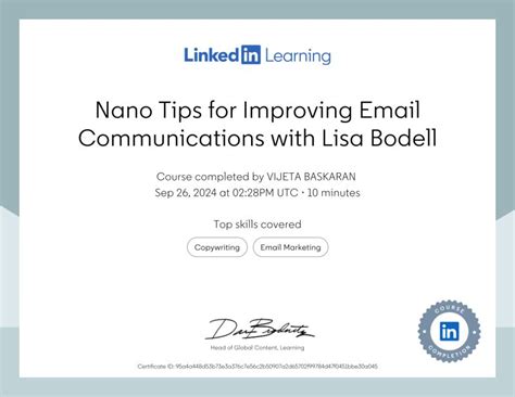 Vijeta Baskaran On Linkedin Certificate Of Completion