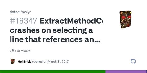 Extractmethodcoderefactoringprovider Crashes On Selecting A Line That References An Argument