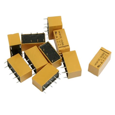 10 Pcs Dc 12v Coil Dpdt 8 Pin Pcb General Purpose Power Relay Hk19f Ct