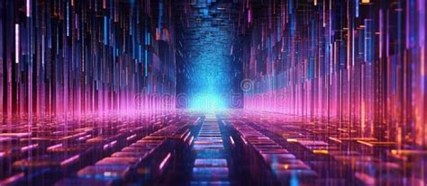 flow data network binary system ai generated image stock illustration
