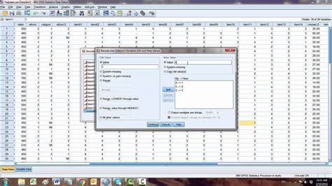 How To Reverse Items Which Are Negatively Worded In Spss Youtube