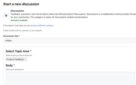 Category Forms On Github Discussions The Github Blog
