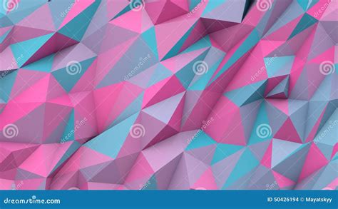 Cyan Pink Abstract Triangles Poly Colors Geometric Shape Background Stock Illustration