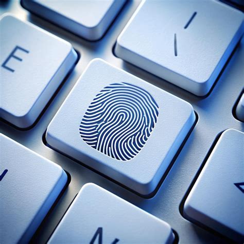 Premium Photo Fingerprint Keyboard Enhancing Security Concept