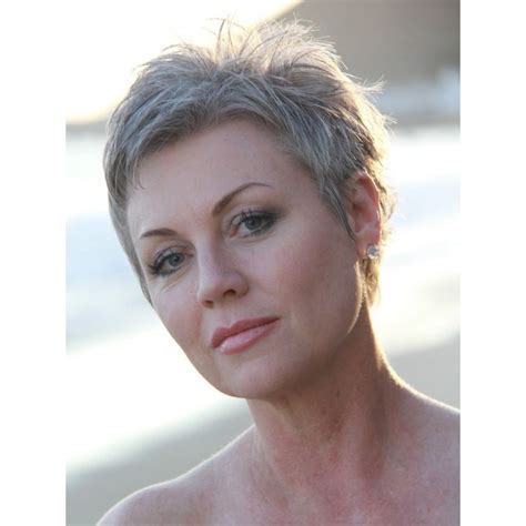 Best Pixie Cut Monofilament Synthetic Celebrity Gray Wigs Pixie Wigs