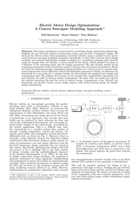 Pdf Electric Motor Design Optimizationa Convex Surrogate Modeling