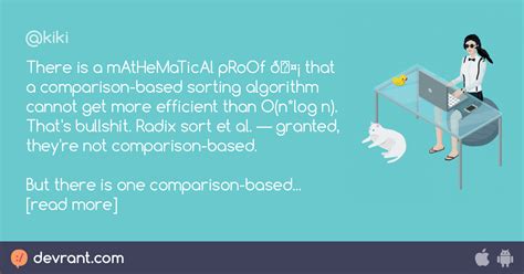 There Is A Mathematical Proof 🤡 That A Comparison Based Sorting