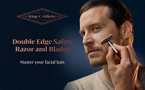 King C Gillette Double Edge Safety Razor Platinum Coated Blades