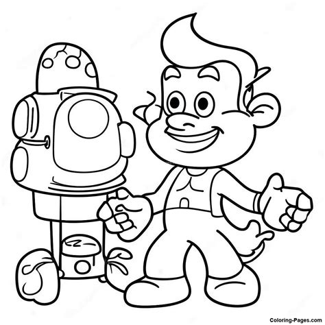 Jimmy Neutron With Inventions Coloring Page Coloring