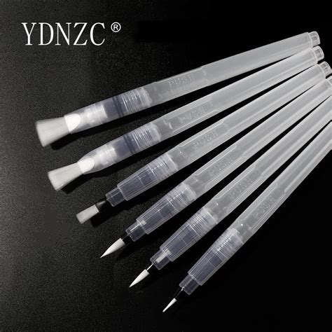 Ydnzc 페인트 브러시 리필 수채화 브러쉬 펜 전문 물 브러쉬 펜 물 잉크 스토리지 브러시 마커 아트 편지지페인트 브러쉬
