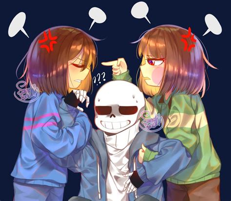 Undertale Chara And Sans Fanart Ellery Deforest
