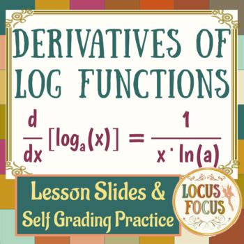 Derivatives Of Log Functions PowerPoint Google Form Calculus Logarithmic