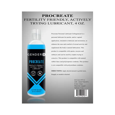 Gender X Procreate Fertility Friendly Water Based Personal Lubricant 4