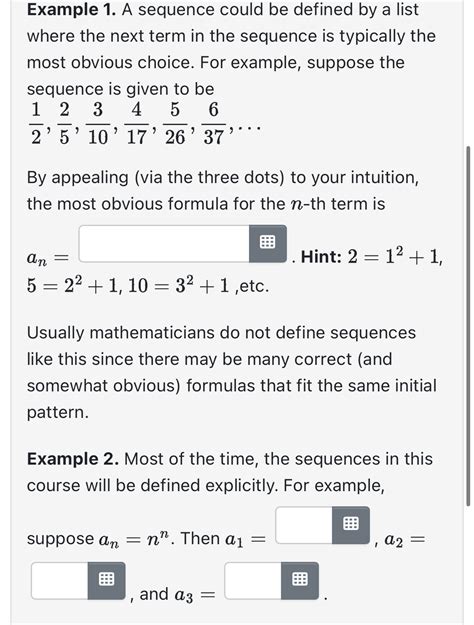 Solved Example 1 ﻿a Sequence Could Be Defined By A List