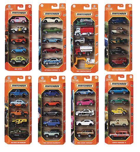 Matchbox Basic 164 Scale 5 Pack Die Cast Wave X Assortment Case