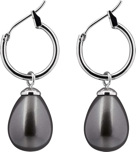 Anthony Vincent Aretes Negras Perlas Mujer Aretes Negras Con Estilo De Perlas Mallorca Poste