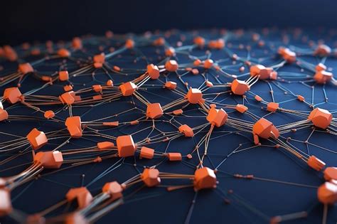 Premium Photo Block Chain Concept Chain Consists Of Network Connections 3d Rendering