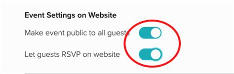 When I M Adding Or Editing An Event What Do The Toggles Under Website Settings Do Zola