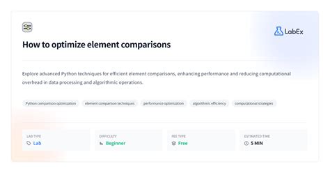 how to optimize element comparisons labex