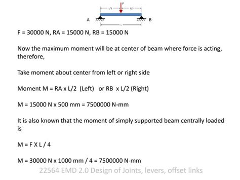 Emd Design Of Joints Lever Offset Links PPTX Physics Science