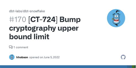 CT 724 Bump Cryptography Upper Bound Limit Issue 170 Dbt Labs Dbt Snowflake GitHub