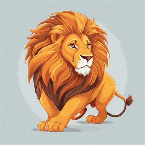Vector De La Mascota León Sobre Un Fondo Blanco Vector Premium