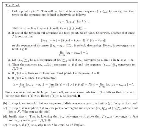 Solved 4 A Fixed Point Theorem If K⊆rn We Say That A