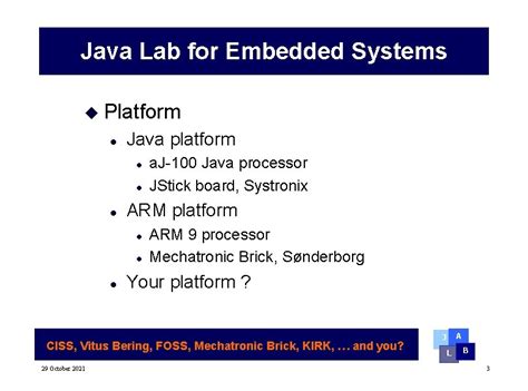 Java Lab For Embedded Systems U Quality Through