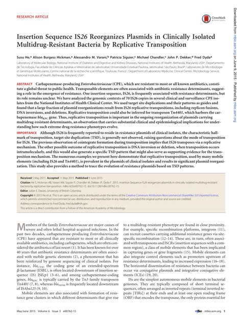 pdf insertion sequence is26 reorganizes plasmids in clinically