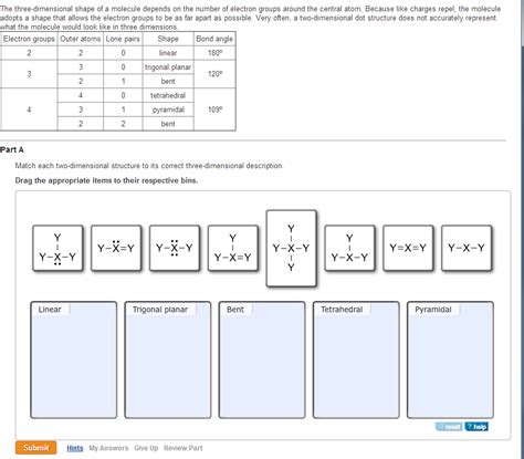 Solved The Three Dimensional Shape Of A Molecule Depends On
