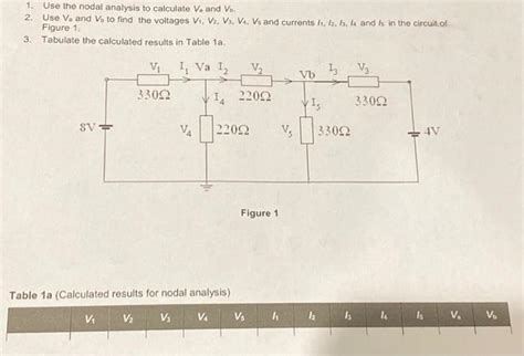 Solved 1 Use The Nodal Analysis To Calculate Va And Vb 2