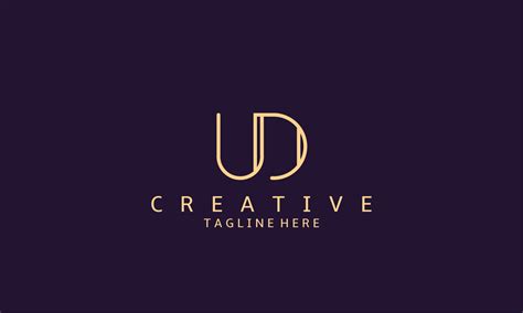 Luxury UD Letter Logo Design Modern Minimalistic Creative UD Letter Initial Icon Vector
