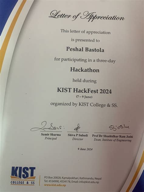 Peshal Bastola On Linkedin Hackathon Kistcollege Techinnovation Teamwork