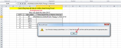 Cách Tổng Hợp Dữ Liệu Từ Nhiều Sheet Khác Nhau Trong Excel