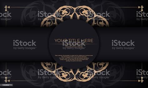 빈티지 장식품이 있는 프린트 레디 초대 디자인 고급 빈티지 장식과 텍스트 아래에 배치 블랙 배경 0명에 대한 스톡 벡터 아트 및