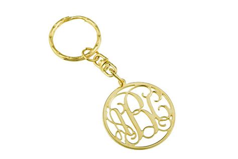 Monogram Key Chain 0 8 Monogram Key Chain Personalized Etsy