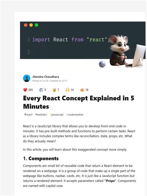 Every React Concept Explained In 5 Minutes Dev Community Pdf