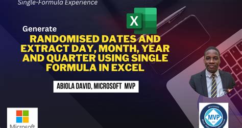 Generate Randomised Dates And Extract Day Month Year And Quarter Using Single Formula In Excel
