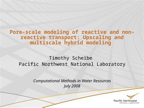 Ppt Pore Scale Modeling Of Reactive And Non Reactive Transport
