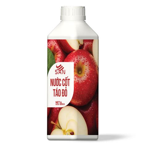 NƯỚc CỐt TÁo ĐỎ Chai 1kg Trái Cây Tự Nhiên Hương Thơm Màu Sắc Nổi Bật
